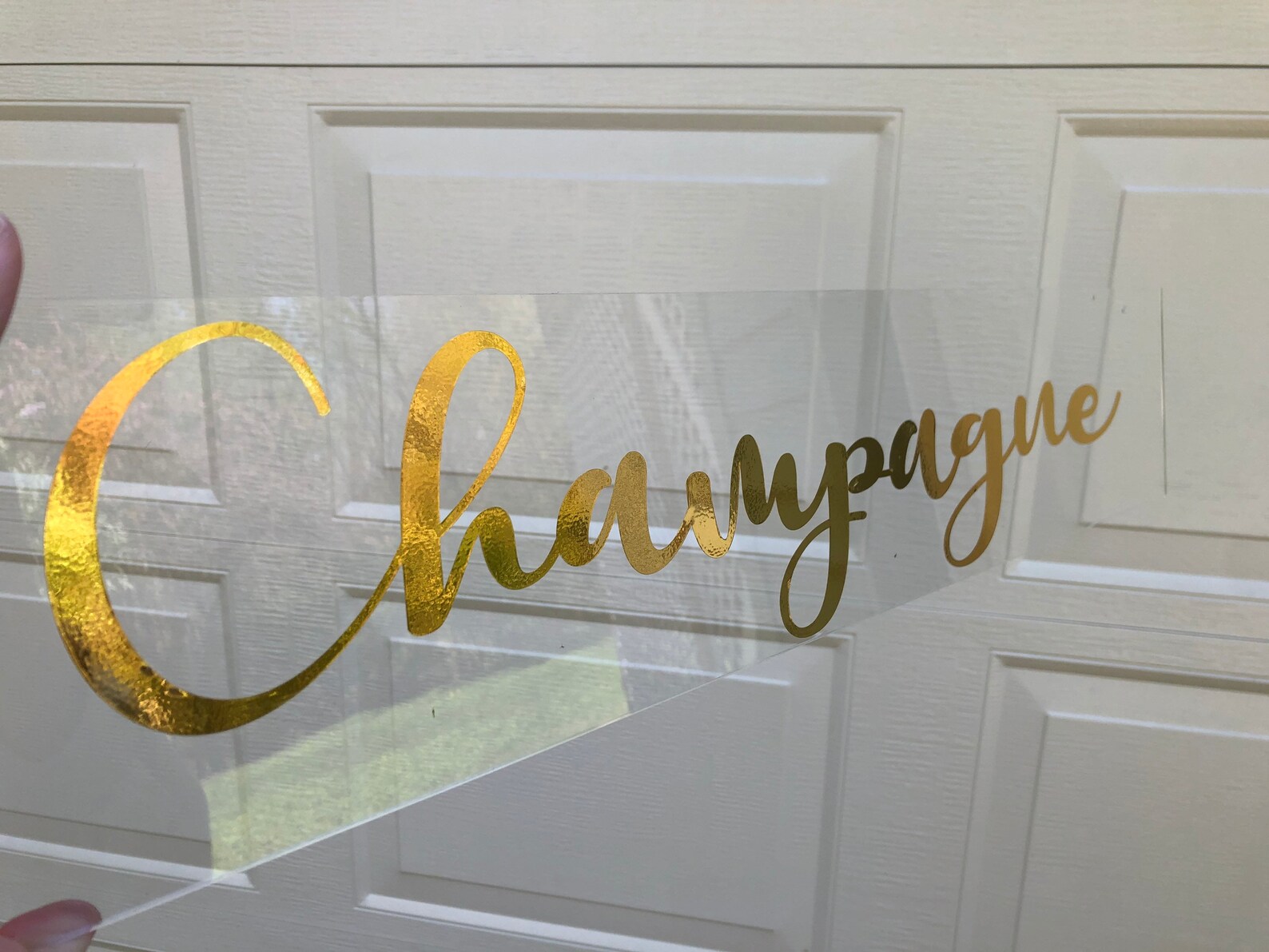 SIGN for Champagne Wall Acrylic Custom Gold Vinyl Sign for | Etsy