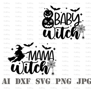 2 SVG Files-mama Witch Svg-baby Witch Svg-matching Shirts Svg-mama and ...