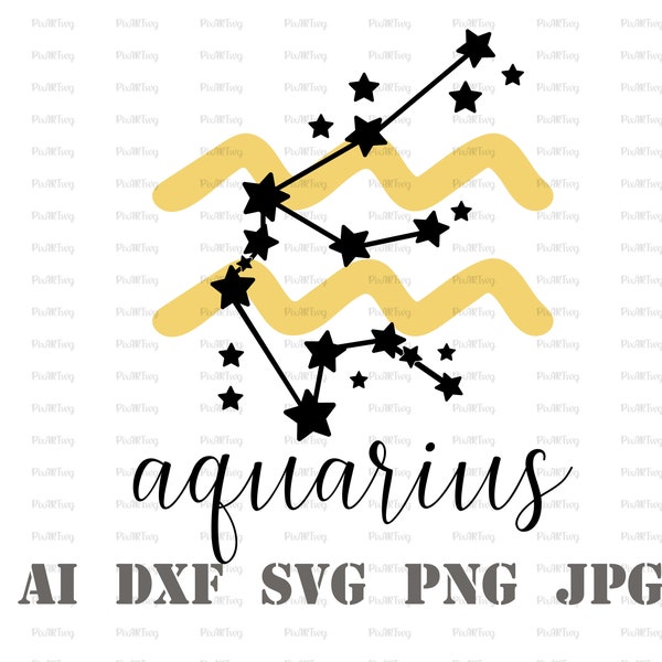 Aquarius Sign Svg - Etsy