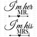 2 Svg Files-i'm Her Mr Svg-i'm His Mrs Svg-valentine's Day Svg-couple ...