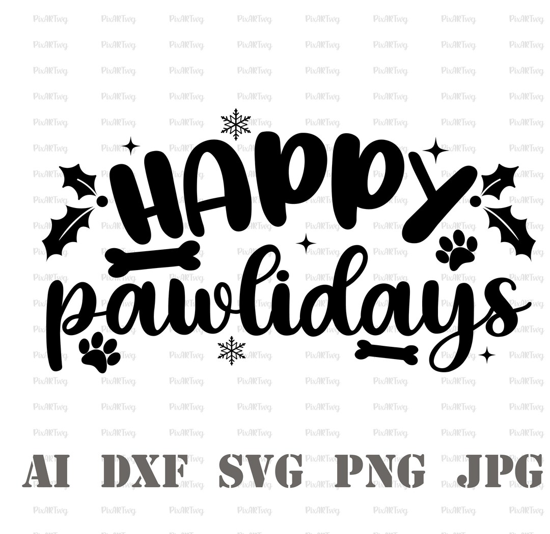 Happy Pawlidays Svg-christmas Pet Ornaments Svg-oh Christmas Treats Svg ...