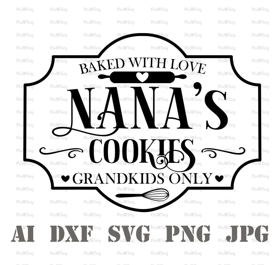 Nanas Cookies Svg-jar Label Svg-nanas Kitchen Svg-made With - Etsy ...