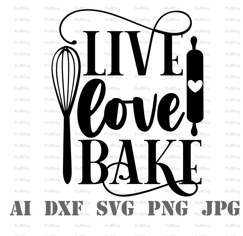 Live Love Bake Svg-valentine's Day Baking - Etsy