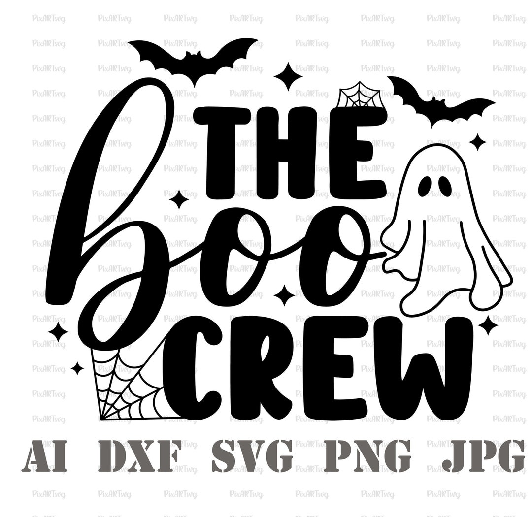 The BOO Crew Svg-halloween Svg-boo Svg-ghost Svg-broom Hair - Etsy