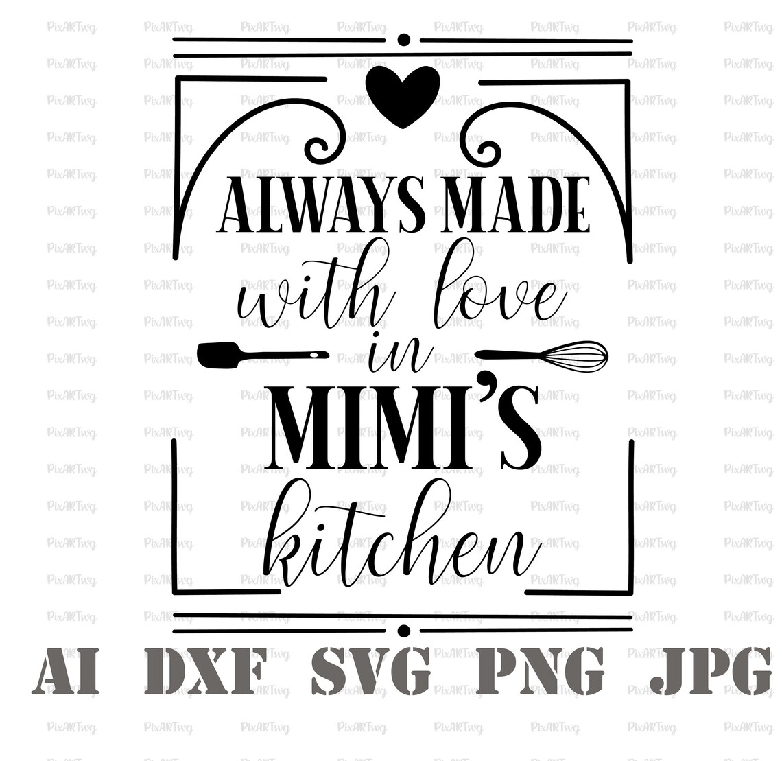 Always Made With Love Svg-mimi's Kitchen Svg-pot Holder - Etsy