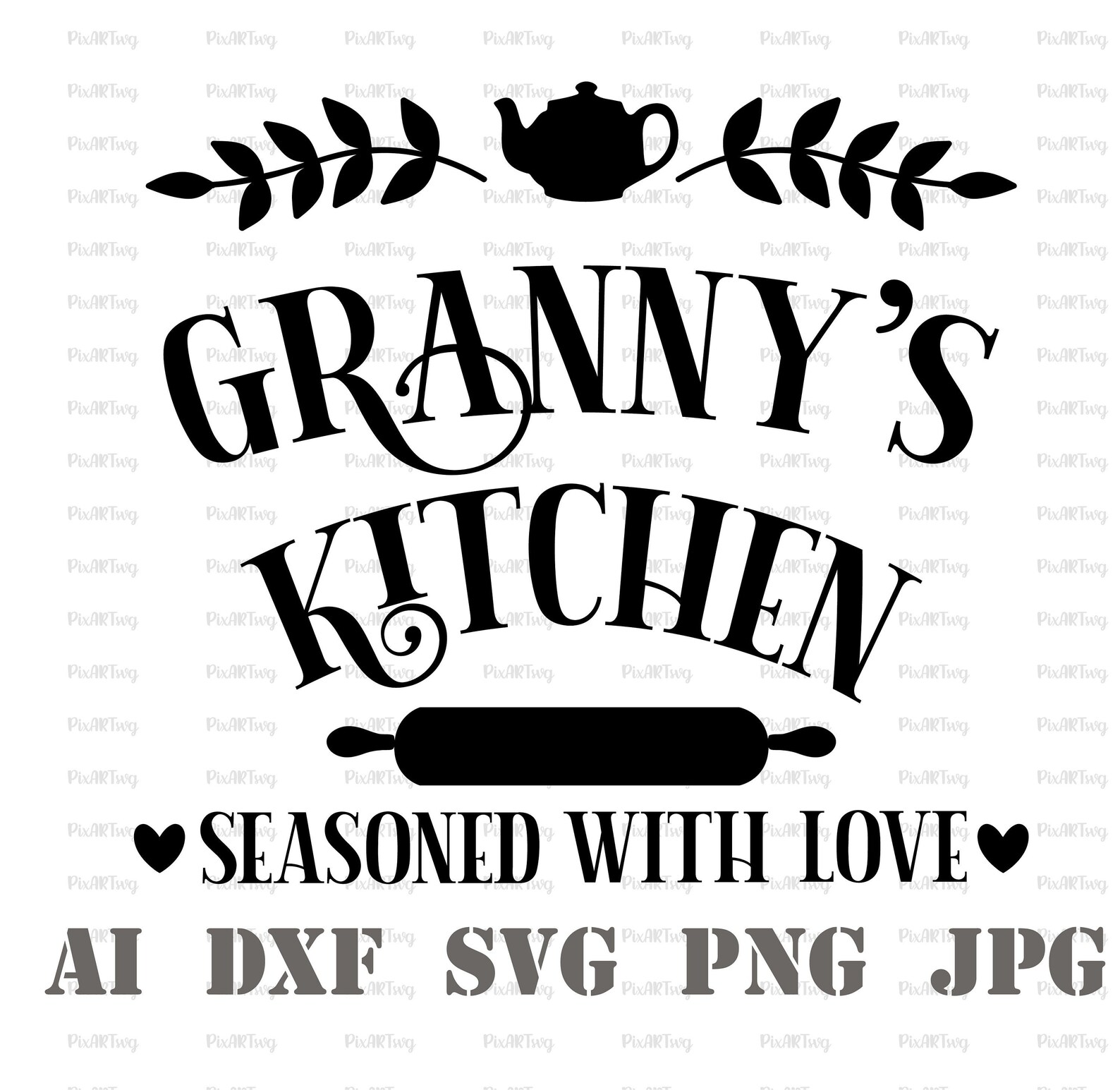 Granny's Kitchen Svg-grannys Kitchen Svg-made With Love | Etsy