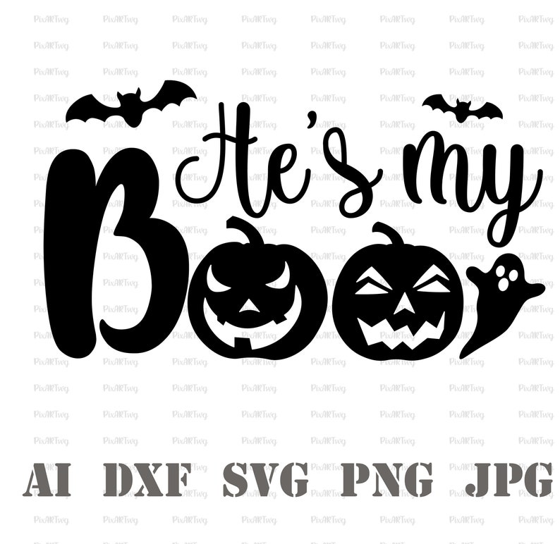 2 SVG FILES She's My Boo Svg-he's My Boo Svg His Witch - Etsy