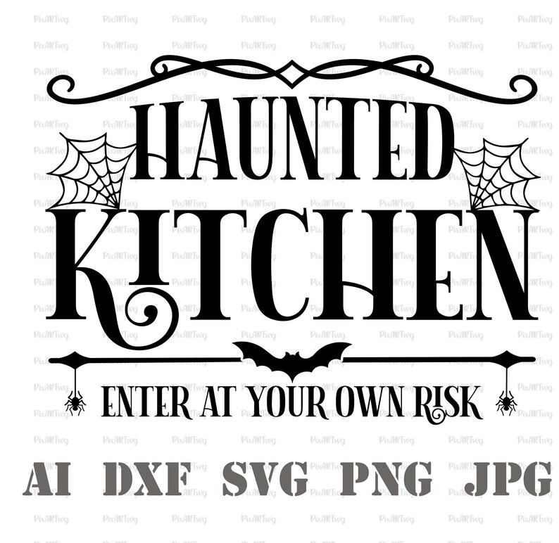 Haunted Kitchen Svg-vintage Halloween Sign Svg-kitchen Sign - Etsy