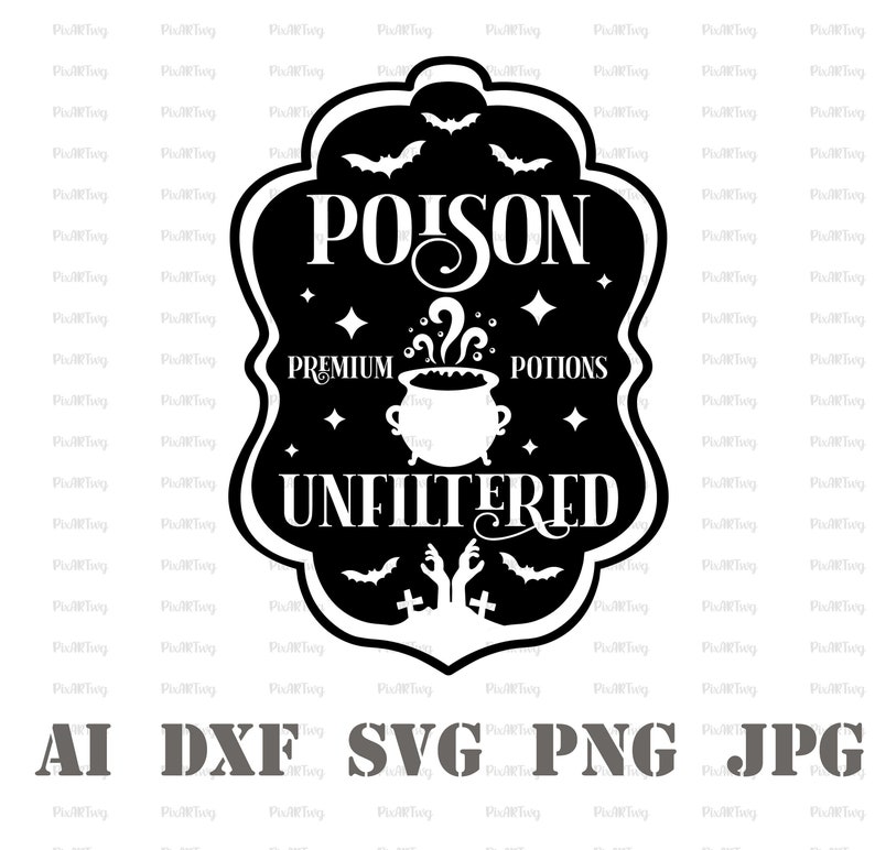 Halloween Labels Svg-poison Unfiltered Svg-halloween Potion - Etsy