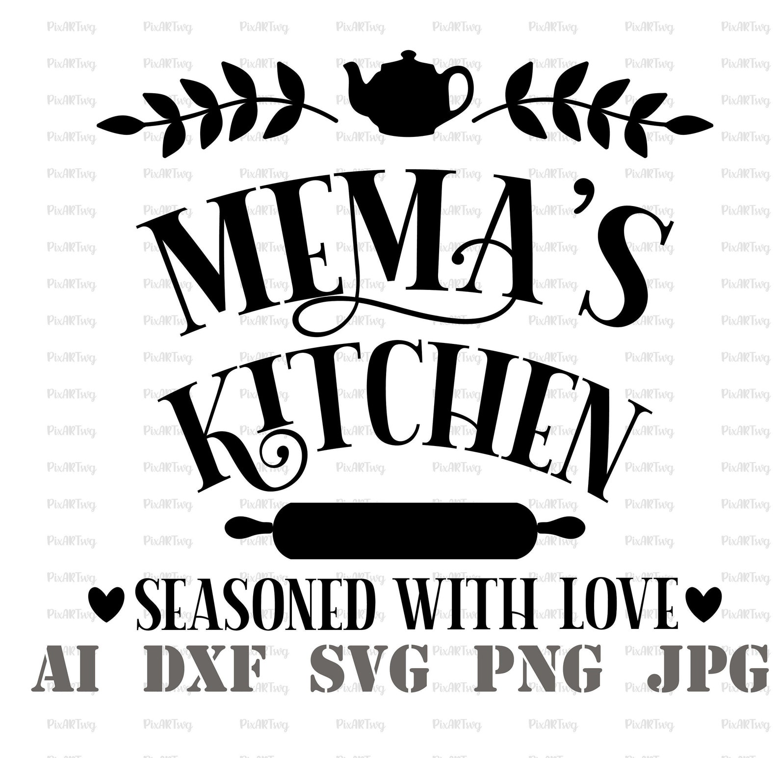 Mema's Kitchen Svg-mema's Bakery Svg-grandma's | Etsy