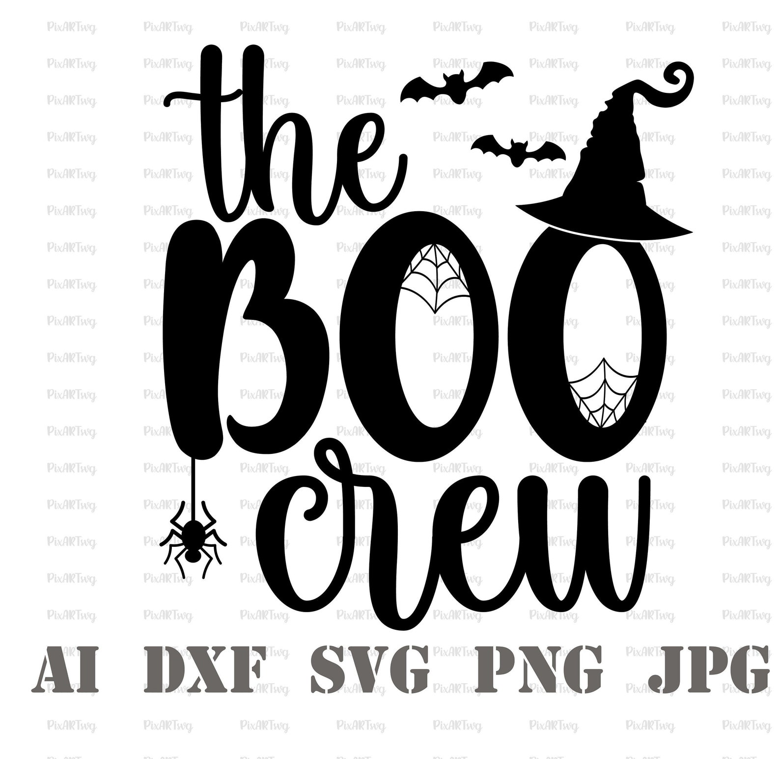 The BOO Crew Svg-halloween Svg-boo Svg-ghost Svg-broom Hair | Etsy