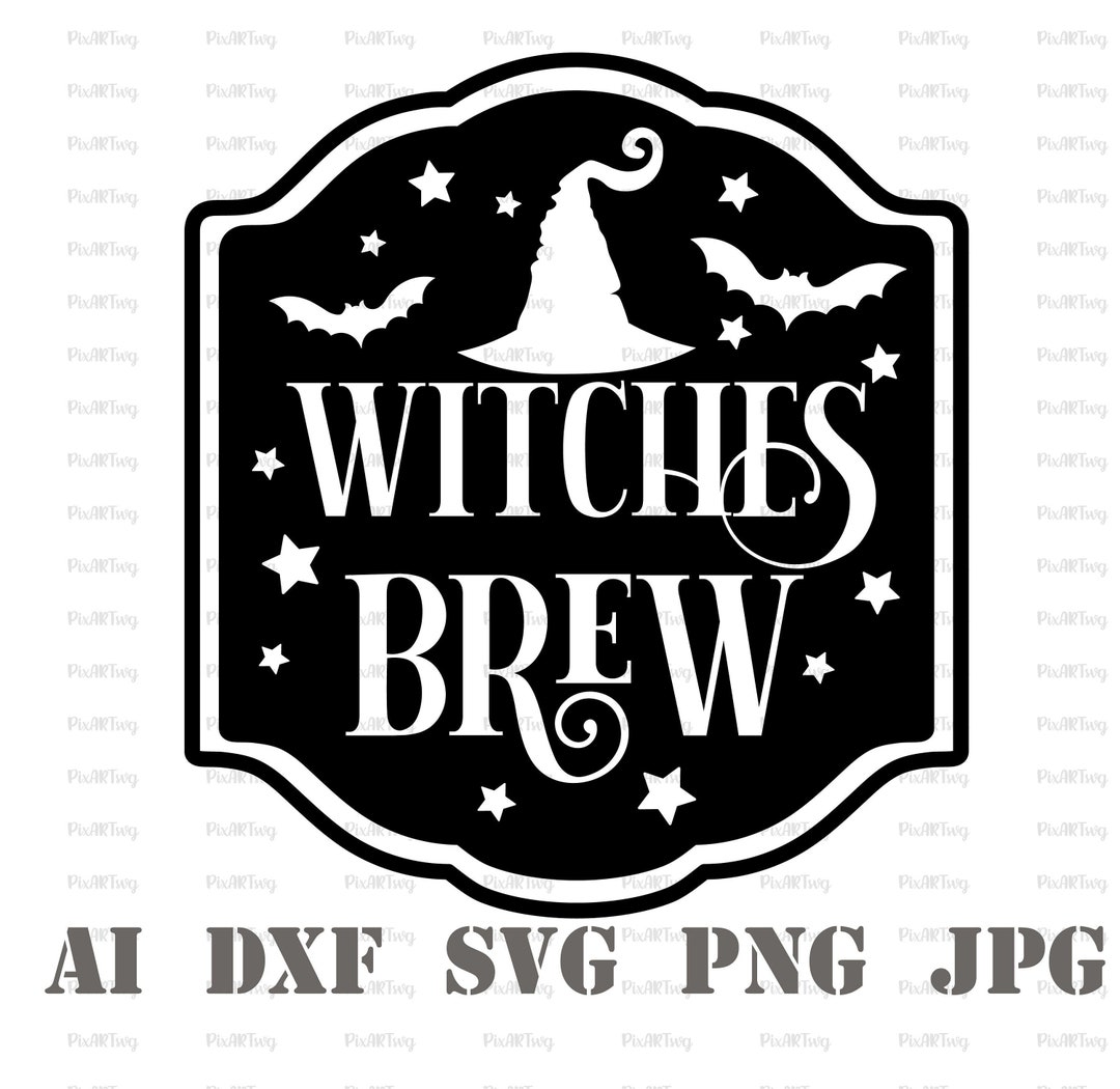 Witches Brew Label Svg-halloween Label Svg-halloween Svg-wine - Etsy