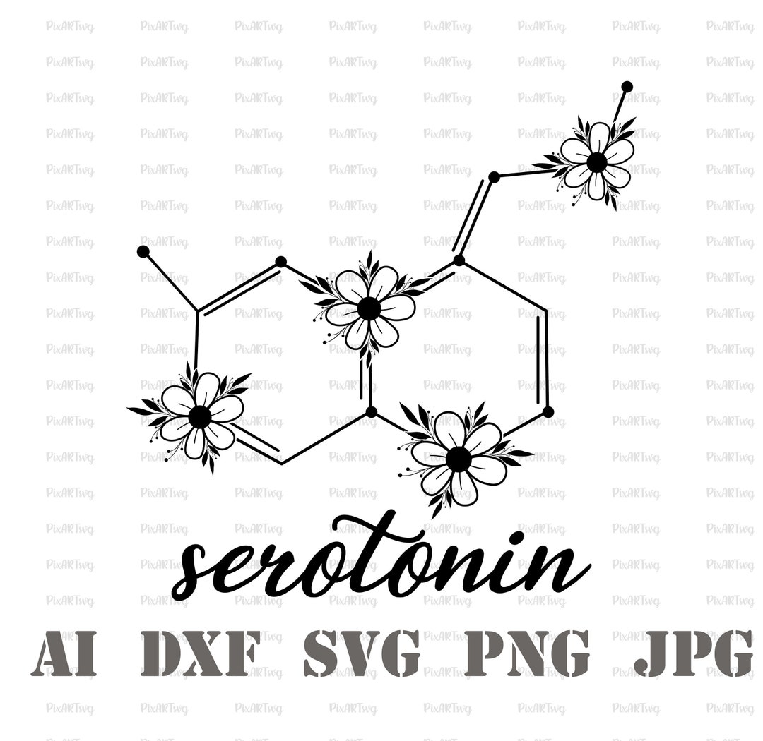 Serotonin Svg-floral Serotonin Svg-molecular Structure Svg-flower ...