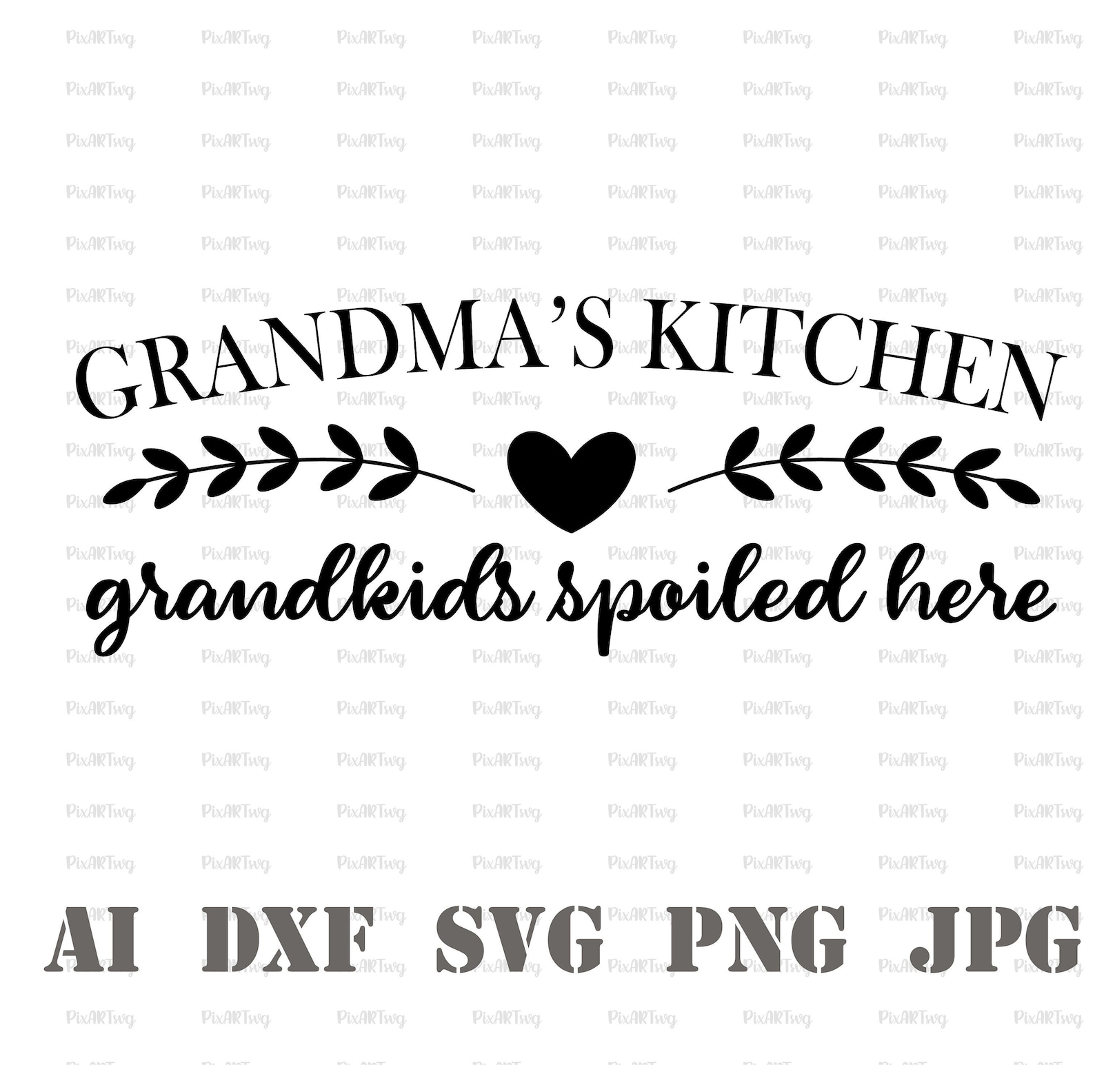 Grandma's Kitchen Svg-made With Love Svg-grandkids Spoiled - Etsy