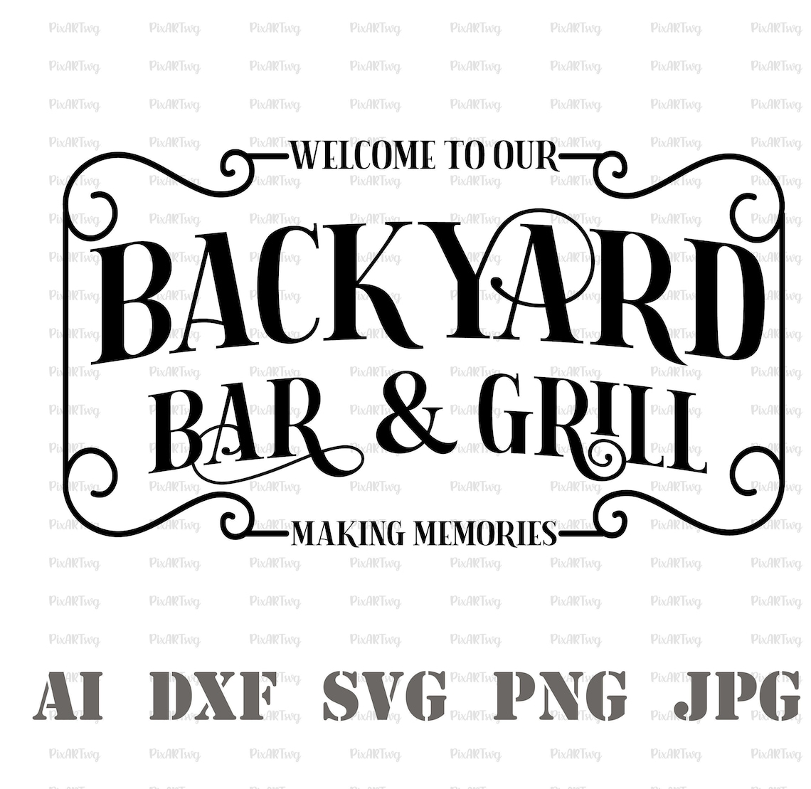 Backyard Bar and Grill Svg-bar and Grill Svg-grill Sign | Etsy