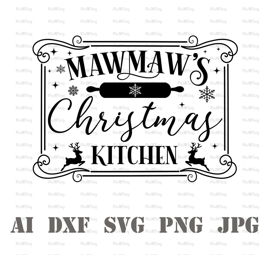 Mawmaws Kitchen Svg-christmas Kitchen Svg-apron Svg-pot Holder Svg-made ...