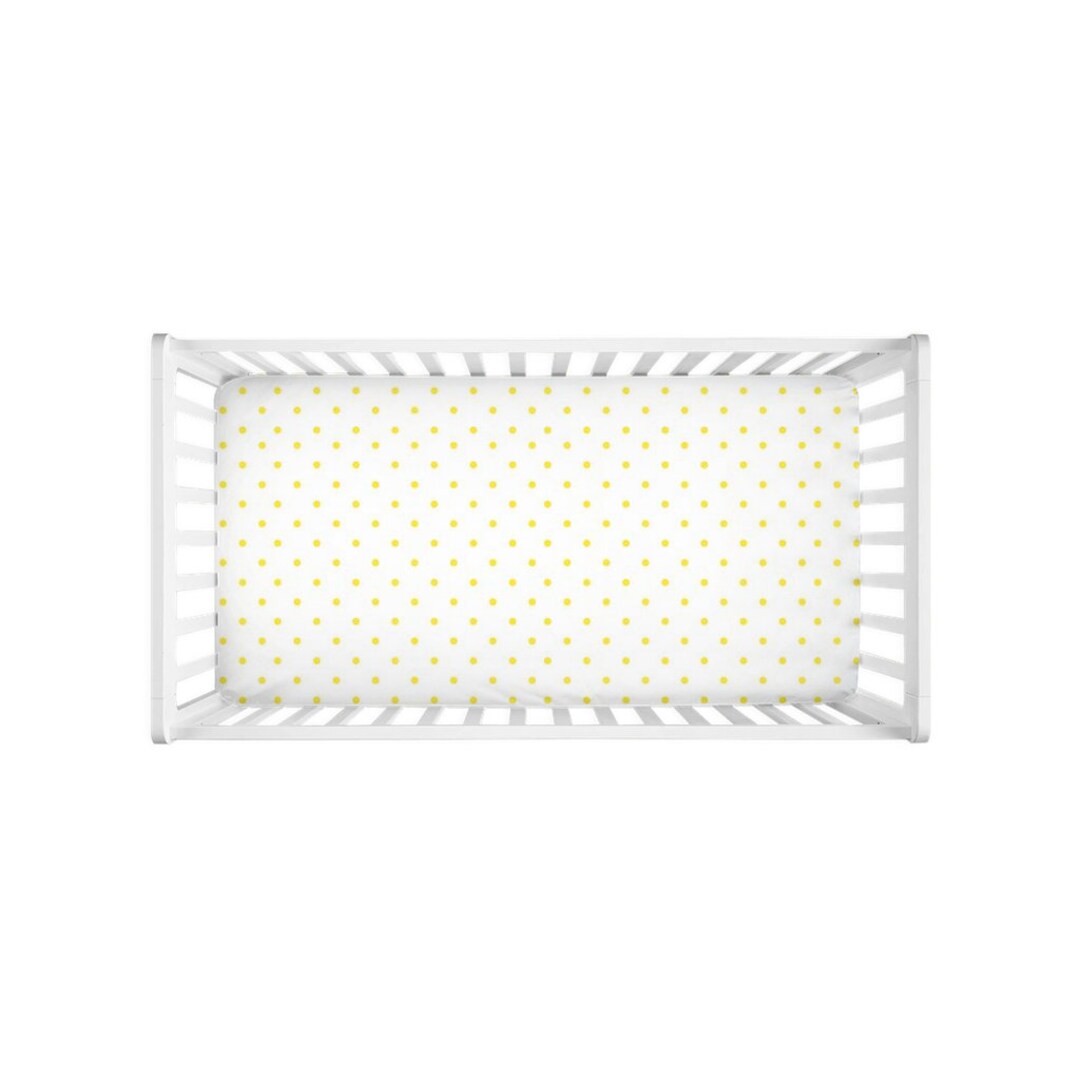 Polka Dot Yellow Crib Sheets | Polka Dot Baby Fitted Crib Sheet | Cot ...