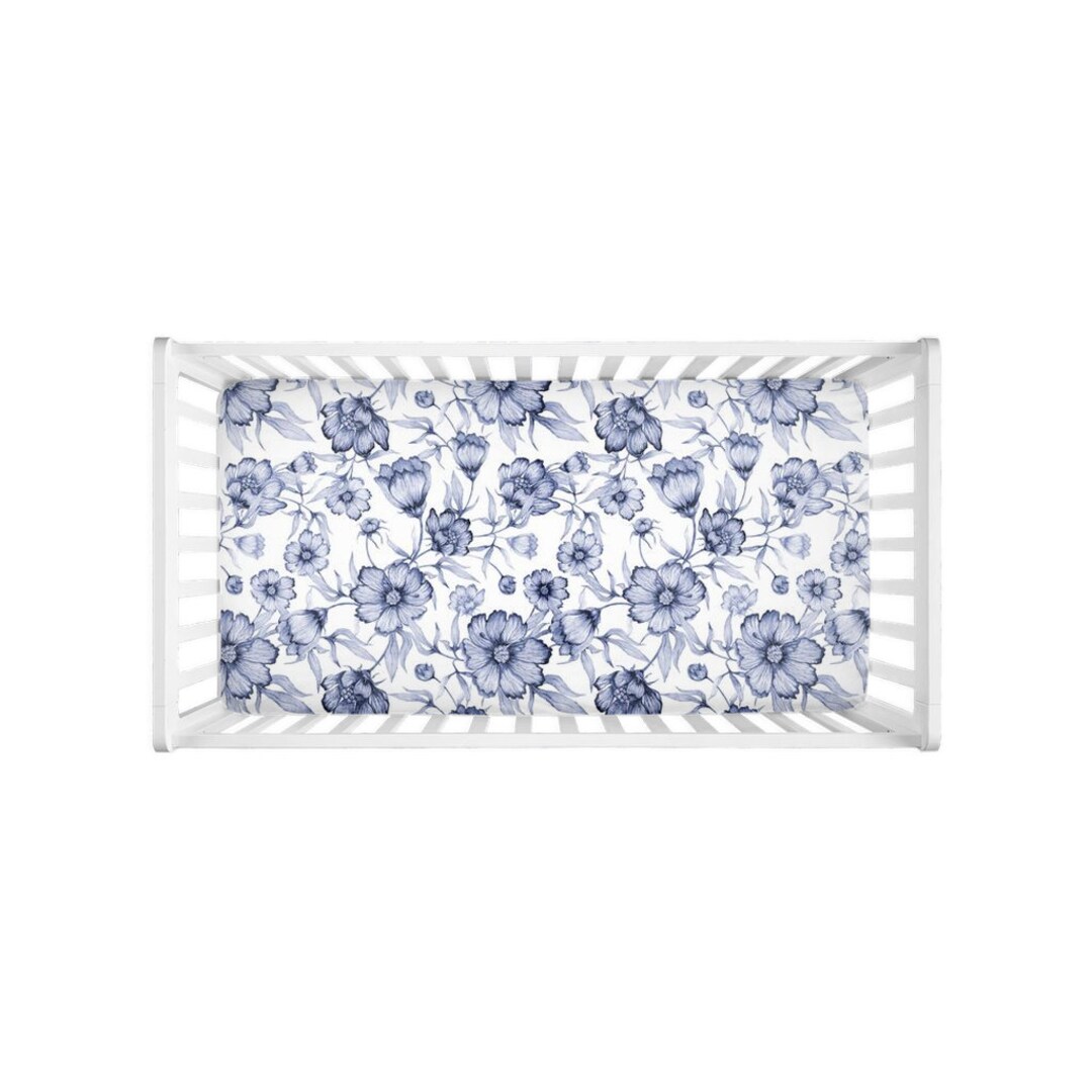 Toile Flowers Crib Sheets - Etsy
