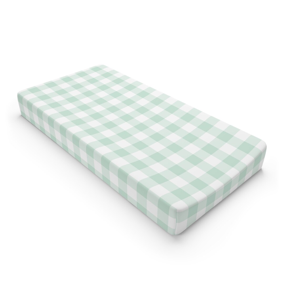 Light Green Gingham Baby Changing Pad Cover | Baby Changing Pad Cover ...