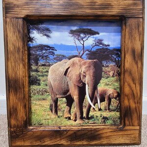 13 Inch Large Solid Oak Wood Aged Reclaimed Chunky Photo Frame L ...