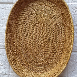 Natural Feather Light Serving Tea Tray With Handle L Hand Woven L ...