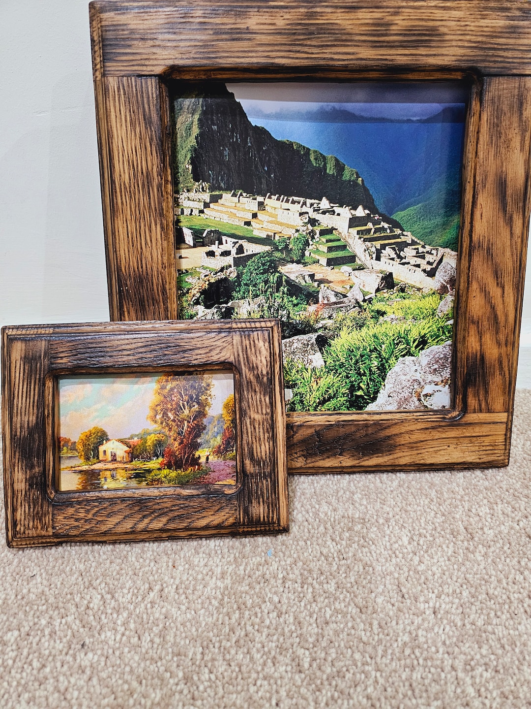 Large Solid Oak Wood Aged Reclaimed Chunky Photo Frame L Vintage Style ...