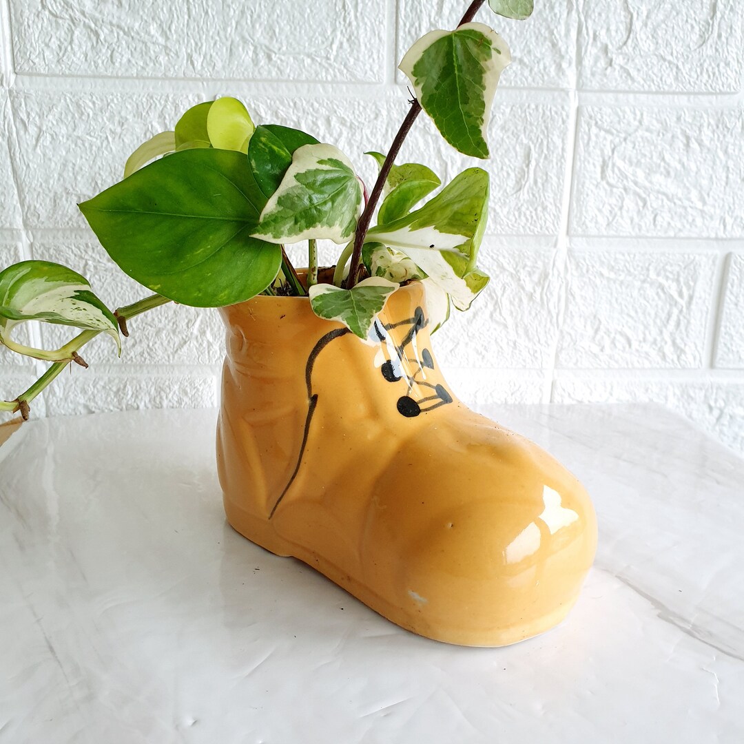 Set of 2 Boot Shoe Ceramic Planter Pots | Kids Fun Pot | 4" Height ...