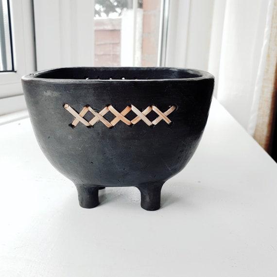 Cane Wave Longpi Black Stone Pottery Rustic Handmade Vanity | Etsy UK