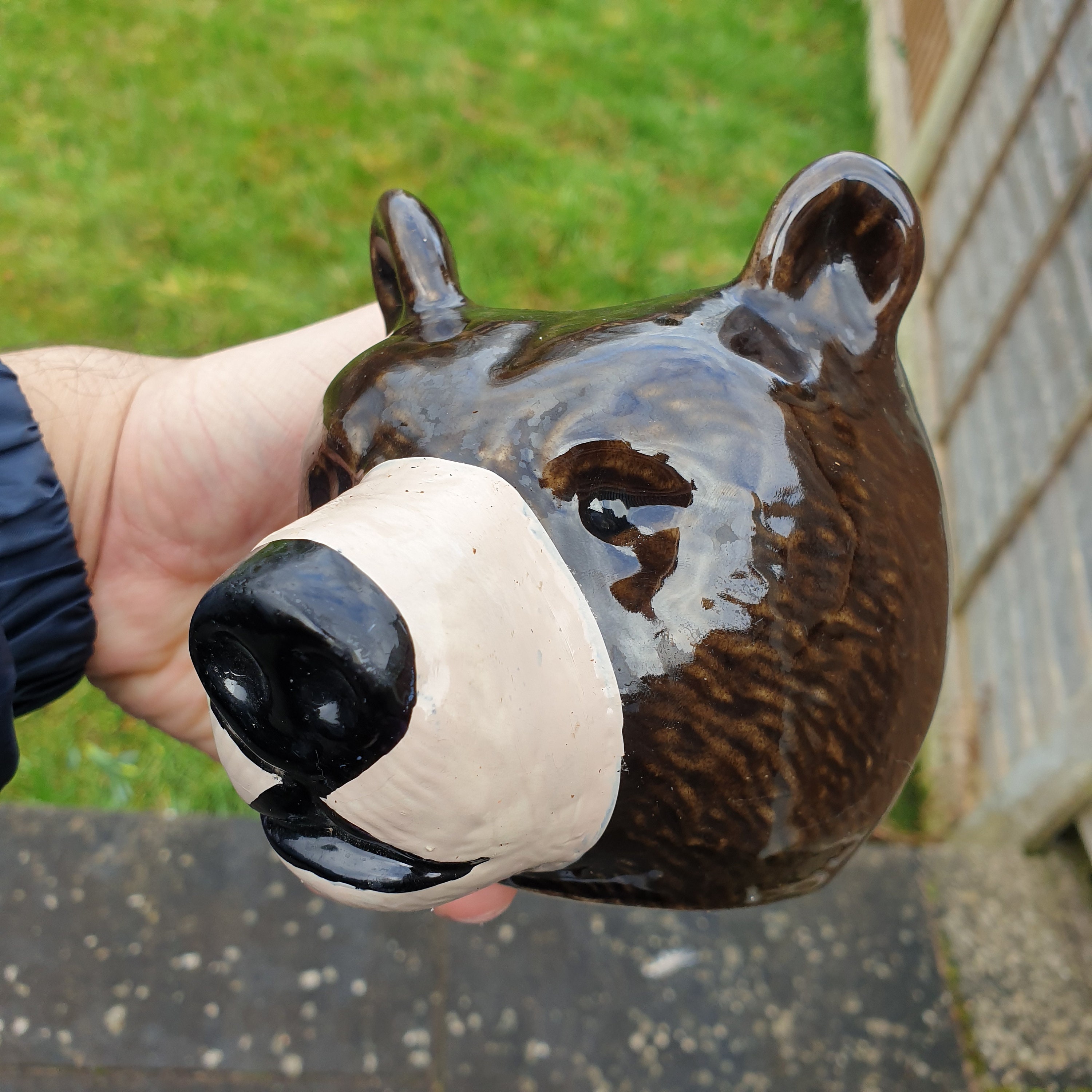 Grizzly Bear Ceramic Planter Pot With Handle Quirky Animal - Etsy