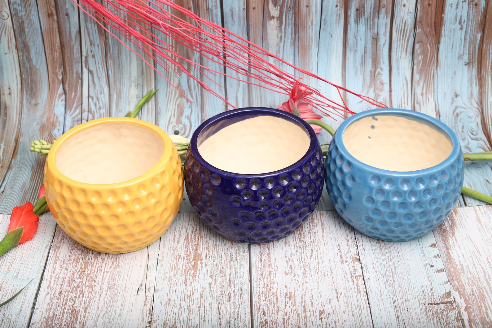 Art Deco Golf Ball Ceramic Planter Pot Hammered Dotted - Etsy Hong Kong