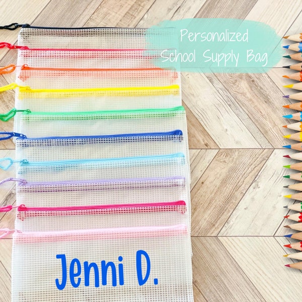 Personalized School Supply Pouch - Etsy