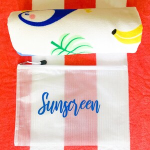 Large Wet Dry Sunscreen Bag, Water Resistant Zippered Pouch, Bathing ...