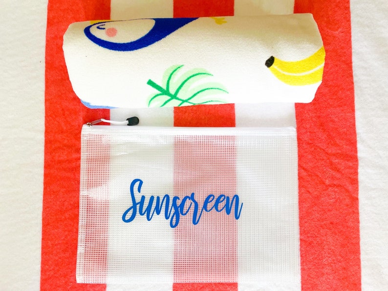 Large Wet Dry Sunscreen Bag, Water Resistant Zippered Pouch, Bathing ...