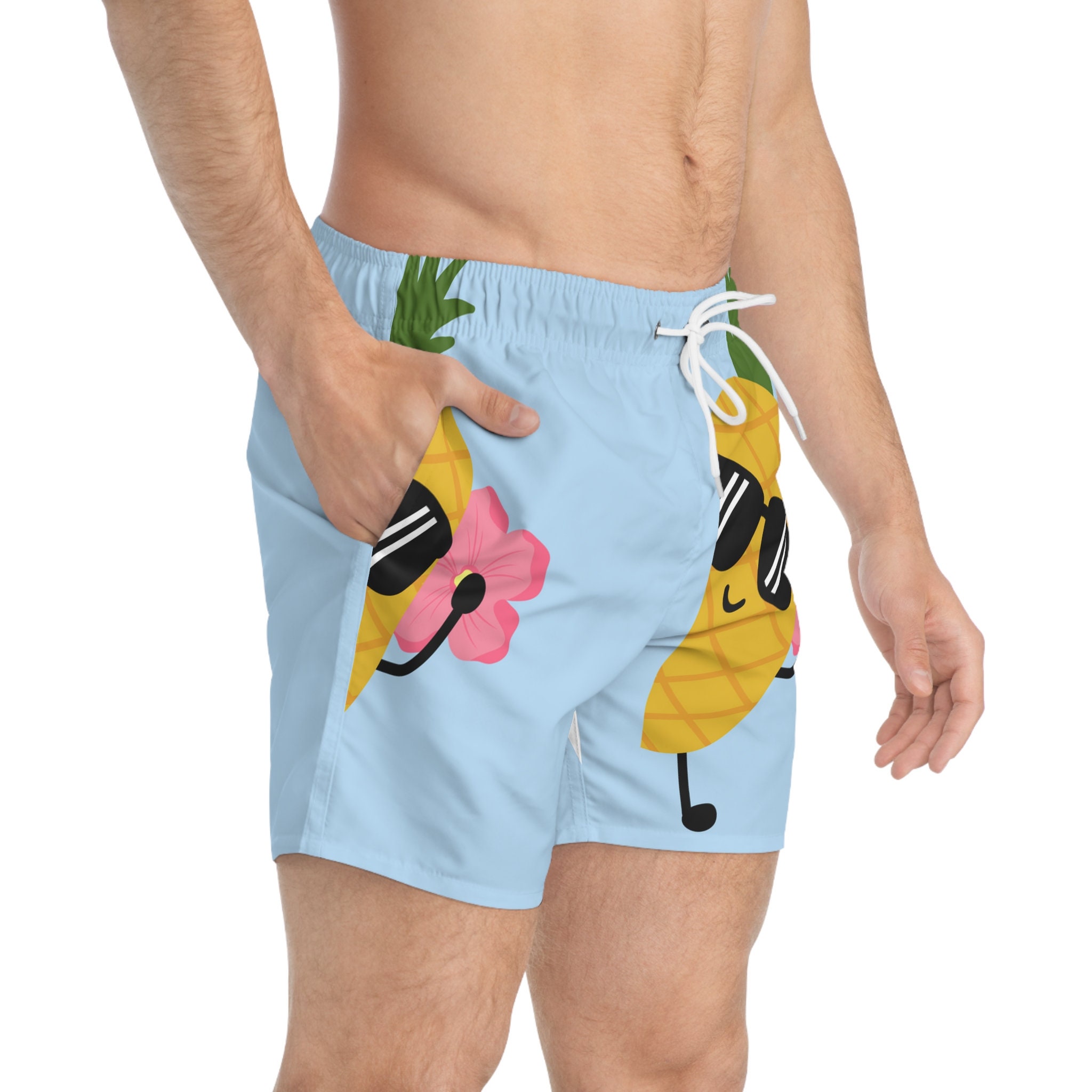 Pineapple Swim Trunks (AOP), Summer, Spring, Swimming - Etsy