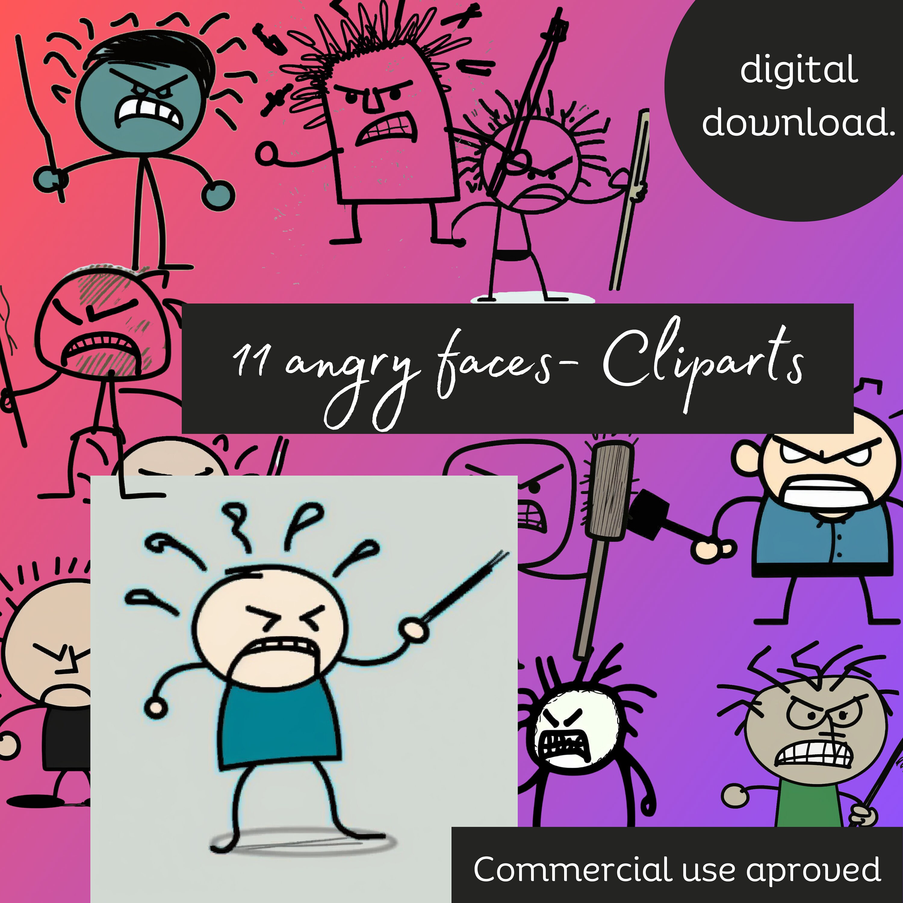 Mad Faces Clip Art