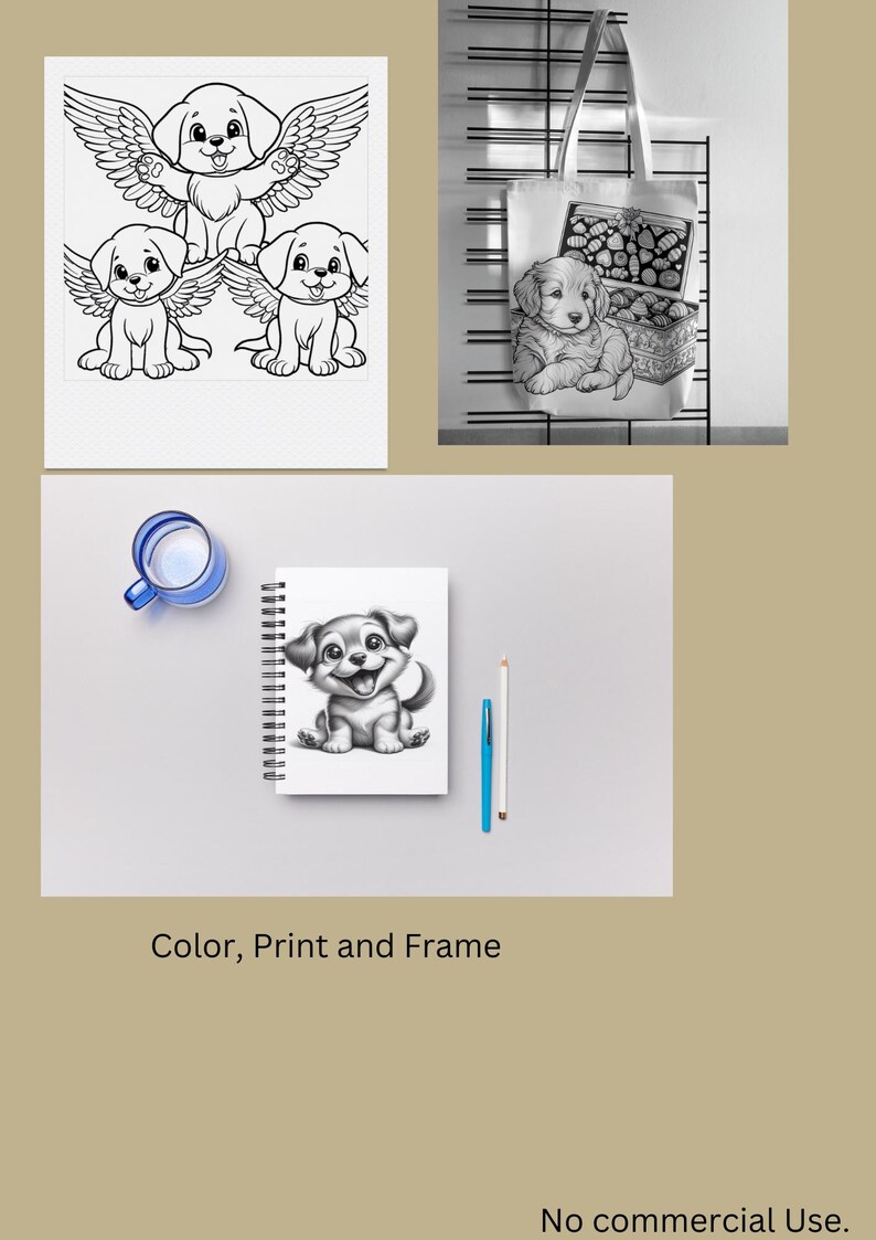 Coloring Sheets for Kids, Puppies, Animal Lover, Dog Lover, Halloween ...