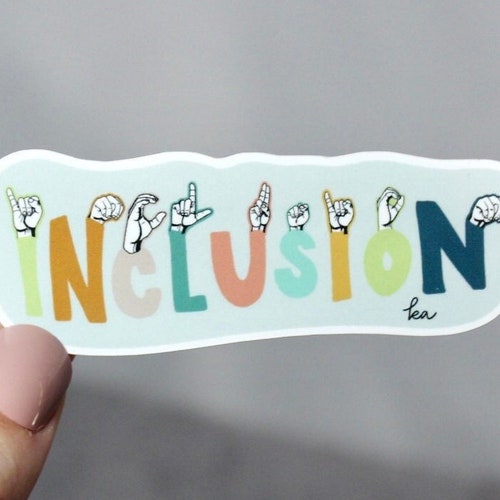 Inclusion American Sign Language Waterproof Vinyl Sticker | Etsy