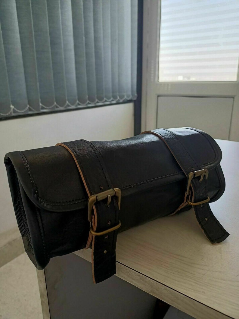 Handmade Black Leather Motorcycle Bag Saddle Bag Set of 2 - Etsy