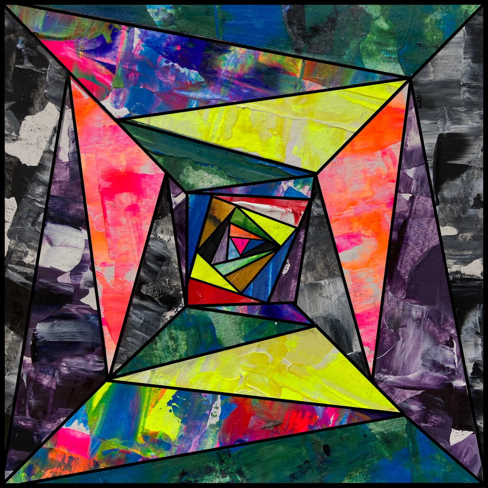 Triángulo Geométrico Abstracto psicodélico. Fine Art Print | Etsy