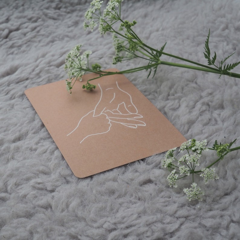 Greeting Cards Just Because Cards Natural Paper Hand in Hand A6 ...