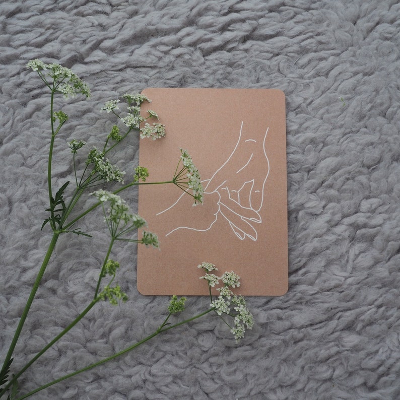 Greeting Cards Just Because Cards Natural Paper Hand in Hand A6 ...