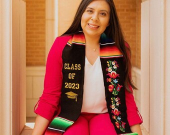 Floral Embroidered Personalized Mexican Graduation Stole/limited ...