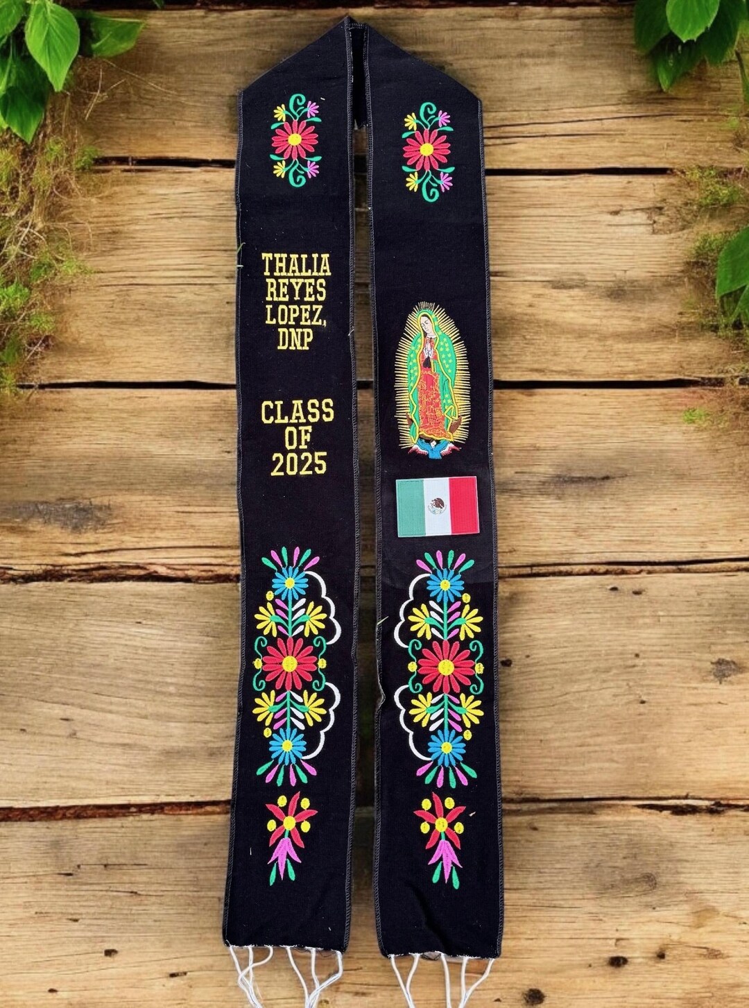 Floral With Virgen Sarape Graduation Stole - Etsy