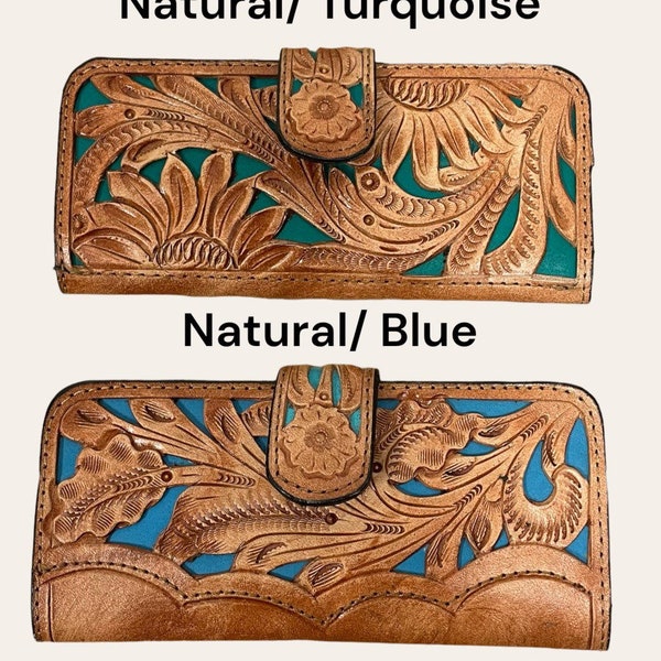 Leather Tooled Wallet - Etsy