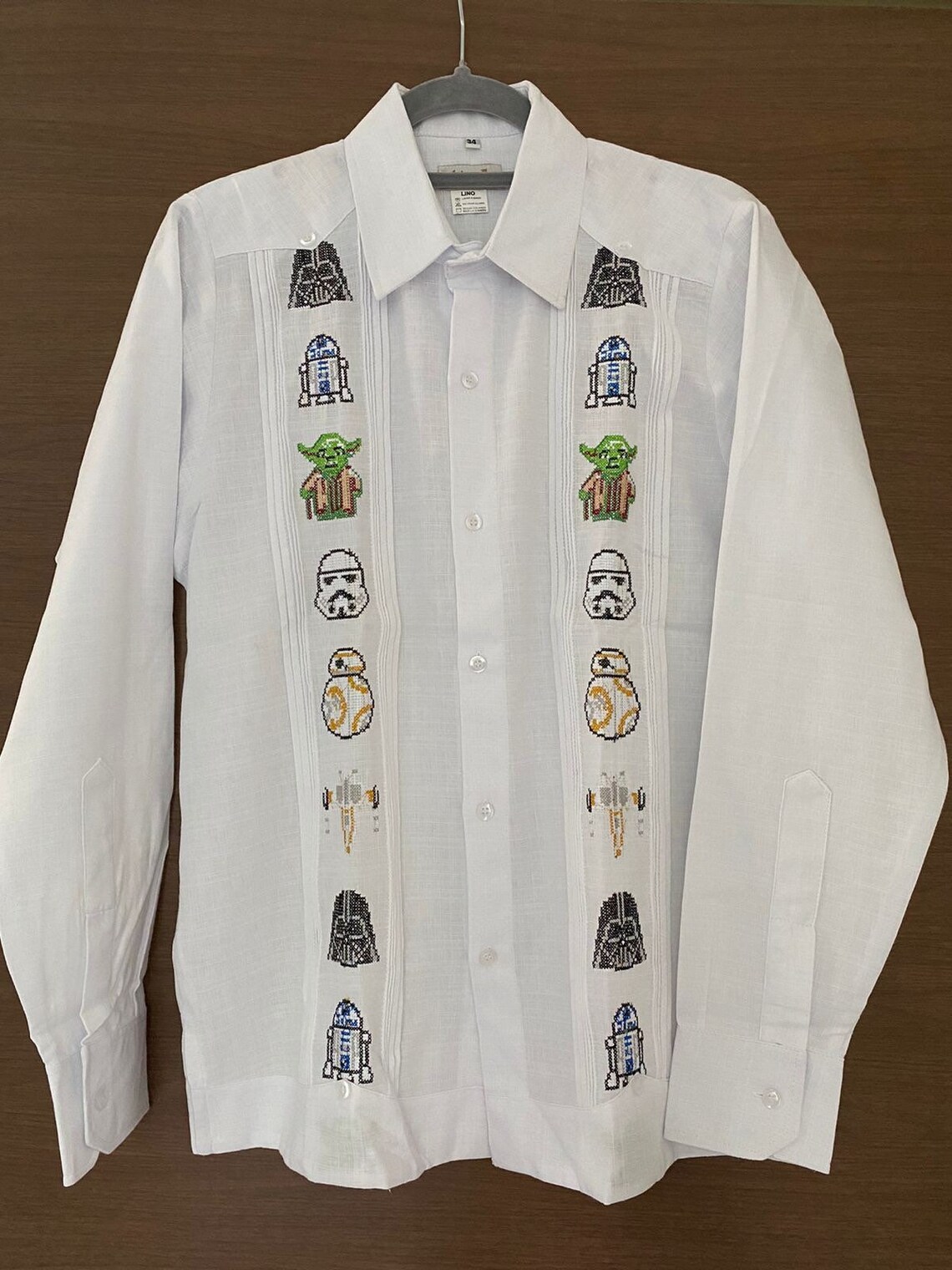Star Wars Men Guayabera Cross Stitch Embroider Guayabera De - Etsy