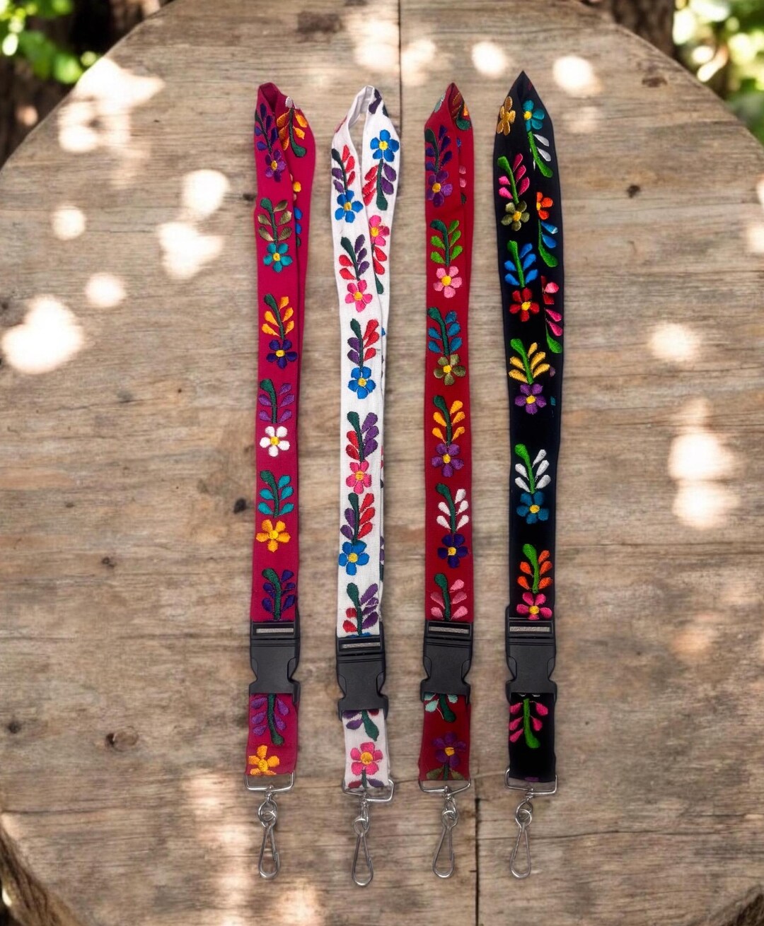 Floral Embroidered Lanyard - Etsy