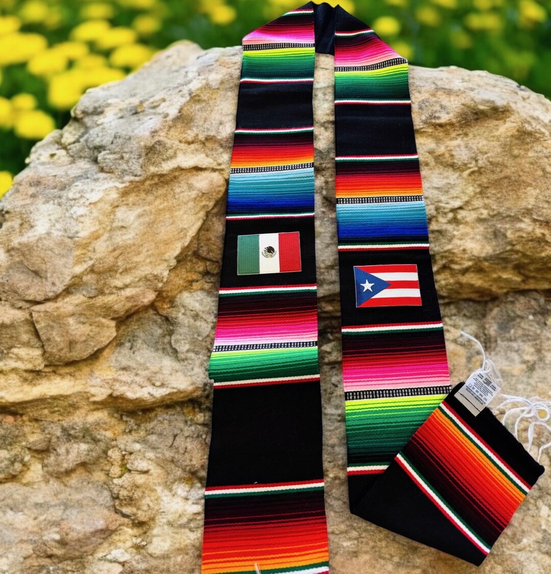 Sarape Mexican Sash Graduation Stole With Flags - Etsy