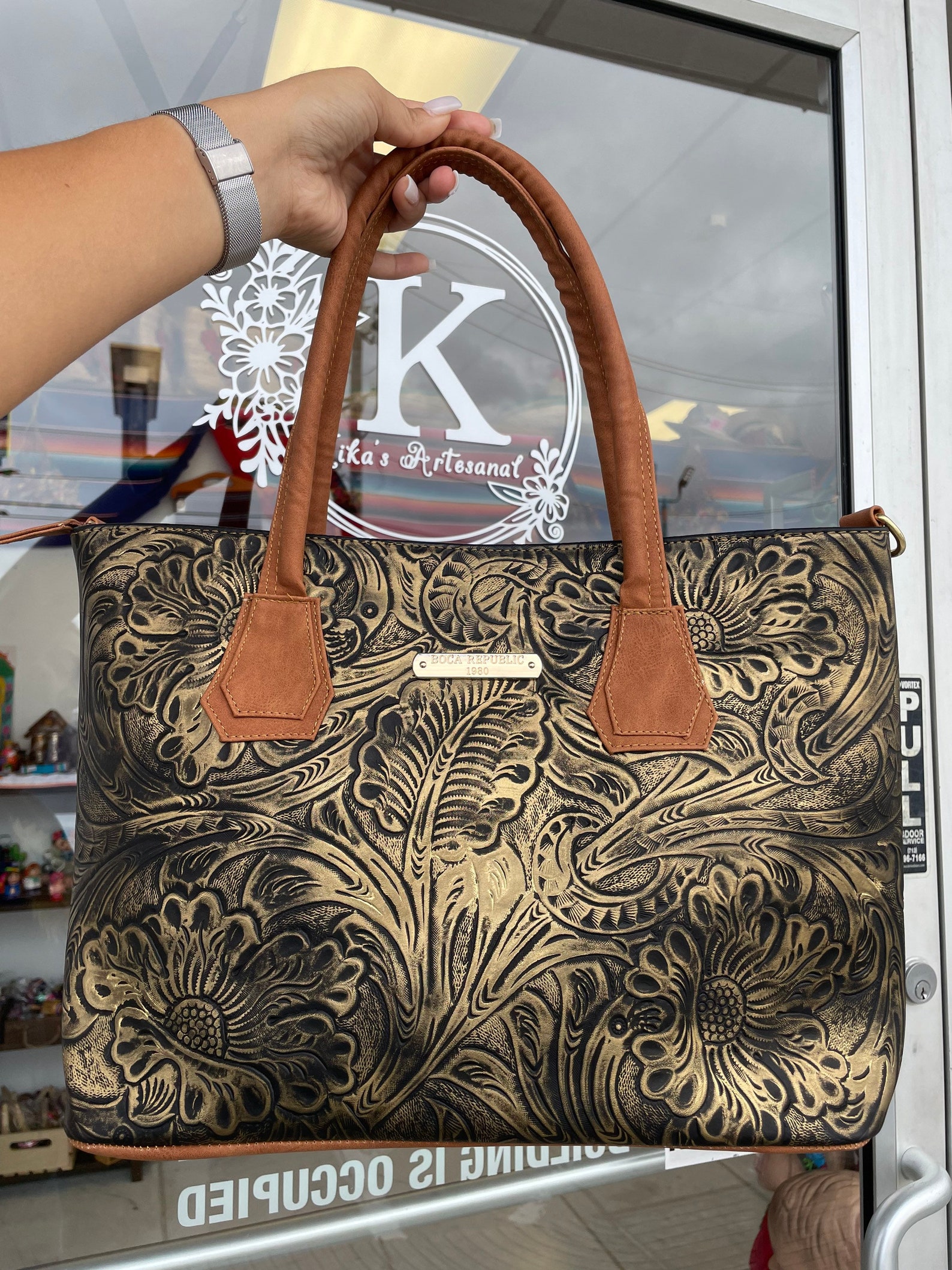 Mexican Tooled Design Leather Purse - Etsy