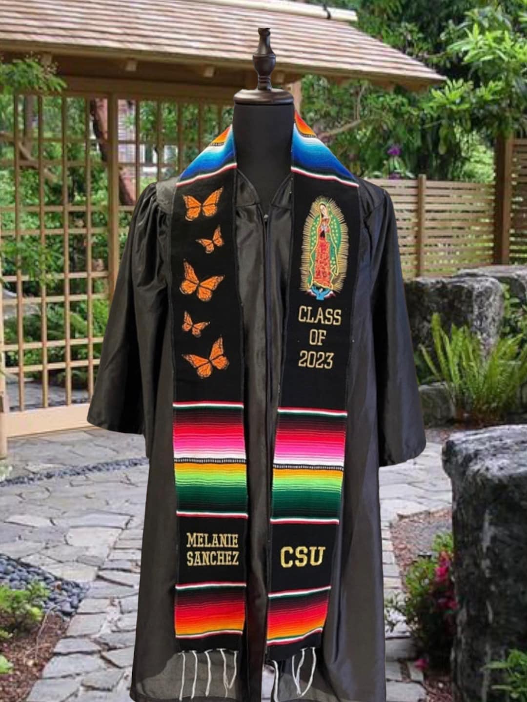 Monarch Butterfly Sarape Graduation Stole Class/personalized Stole - Etsy