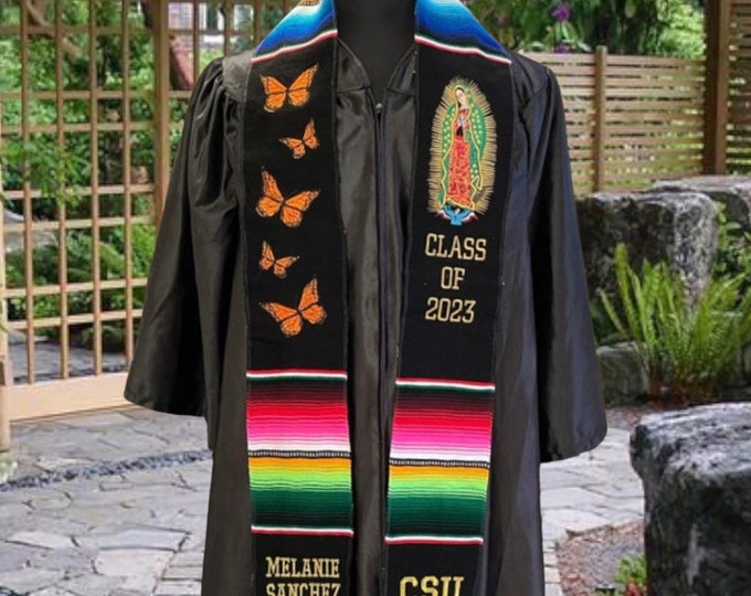 Butterfly Sarape Graduation Stole/personalized Stole - Etsy